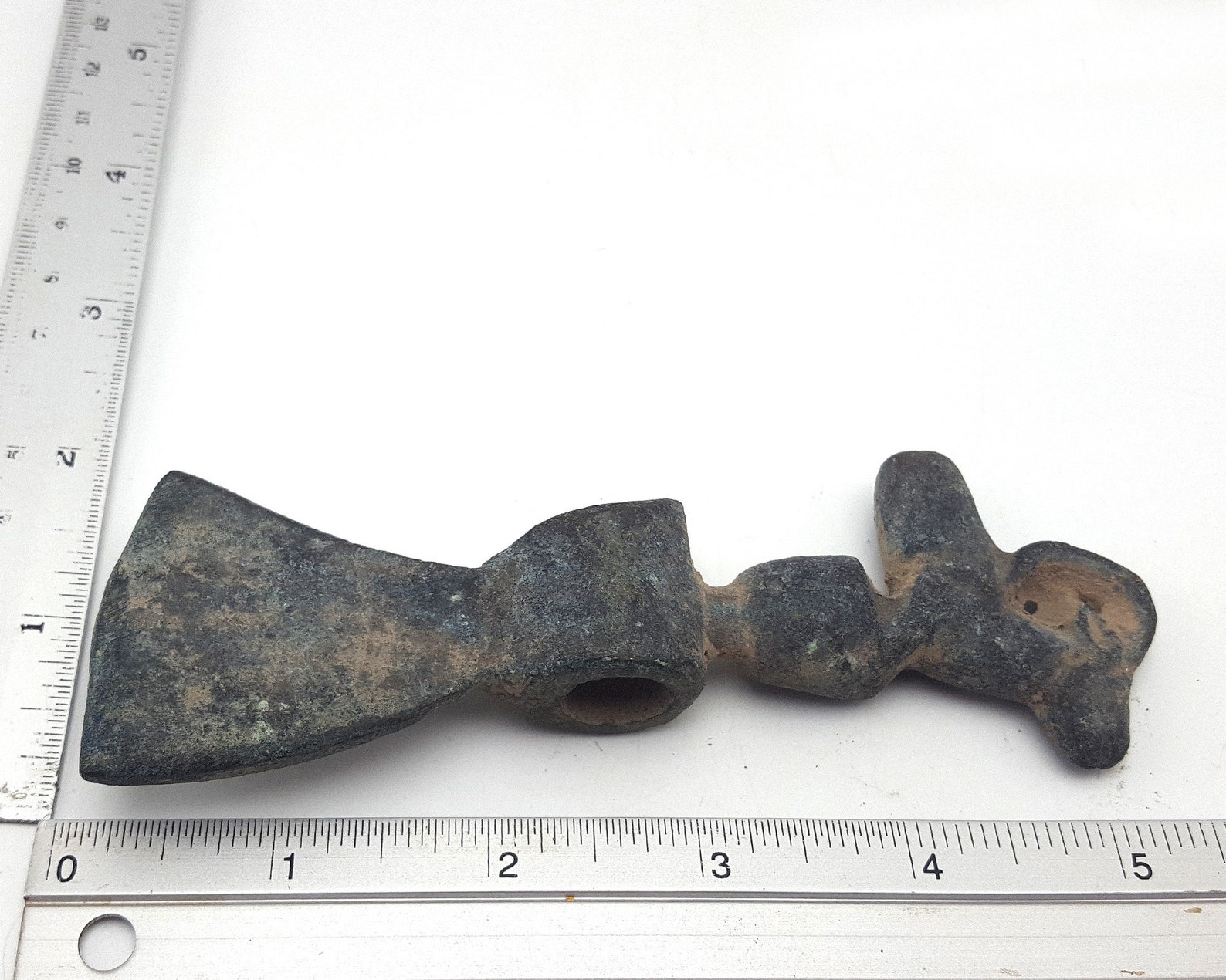 Old Antique Rare Bronze Roman Greek Luristan Socketed Axe Head Tool ...