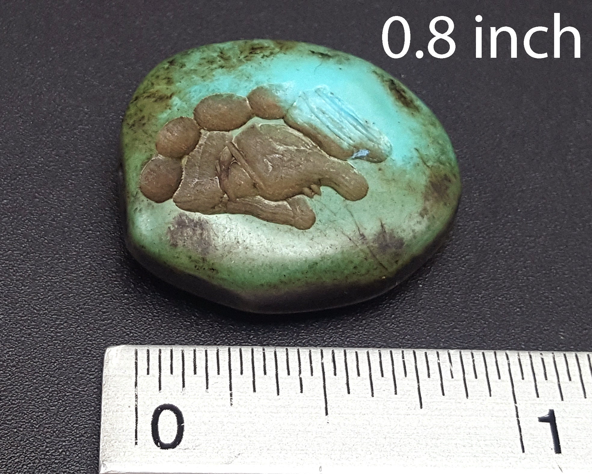 Antiquity Intaglio Roman Emperor King Face Turquoise Stone Bead #cp777c ...
