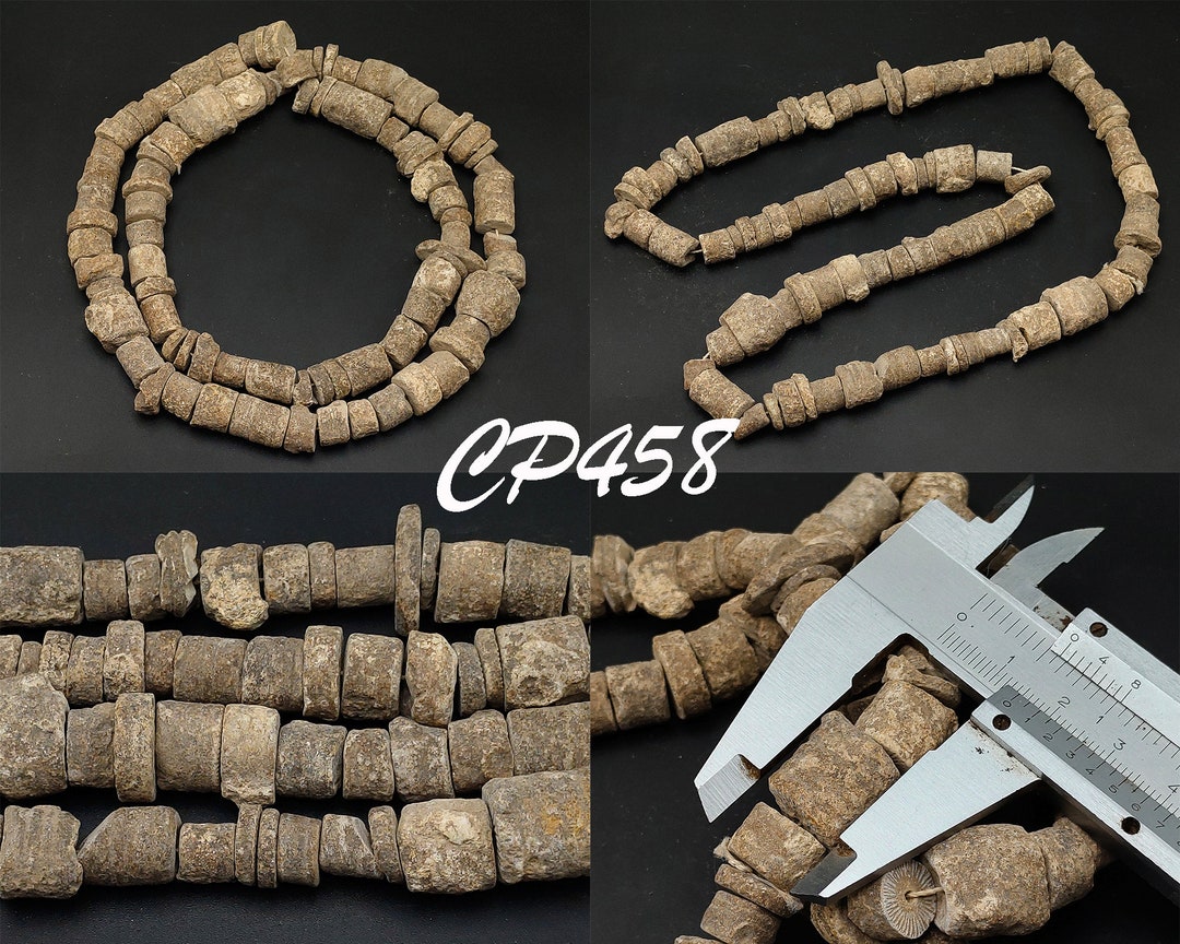 Ancient Neolithic Stone Tube Coin Beads Strand Necklace - Etsy