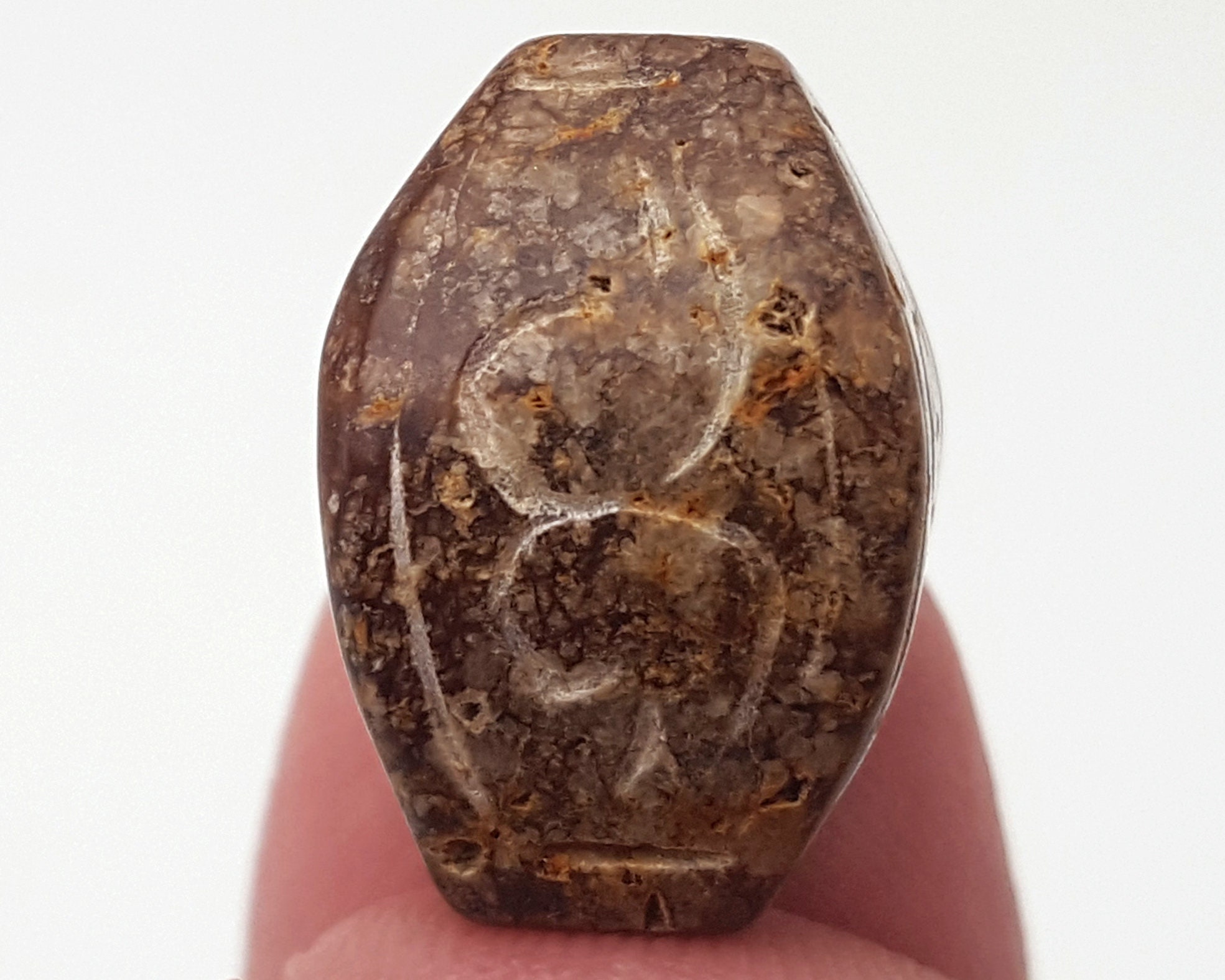 Old PYU Culture SHAN Style Carve Script Stone Bicone Tribal Bead cp175a ...