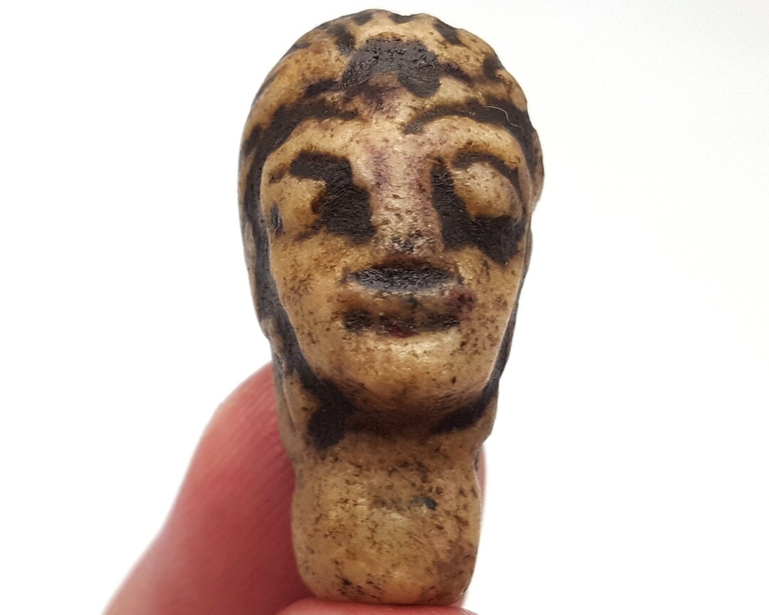100 AD Near Eastern Bactrian Stone Gandhara Buddha Face Idol Head ...