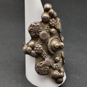 Stunning Medieval Old Silver Tribal TURKOMAN Uzbek Shield Ring Afghan ...