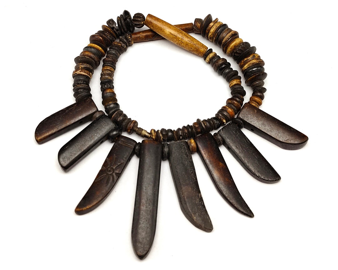 Ancient Old Nepal Bovine Bone Beads Coin Disc Strand Necklace #CP837 - Etsy