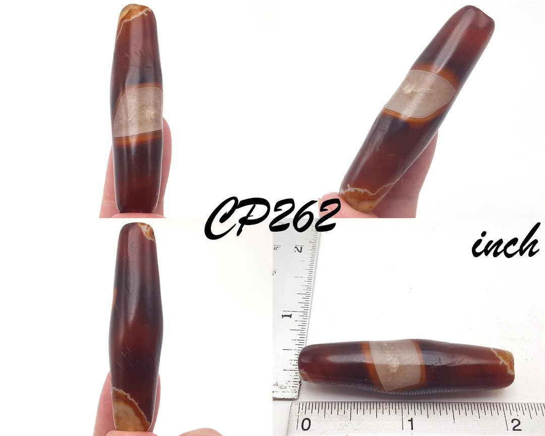 2 Ancient Himalayan Suleimani Pakistan EYE Patterns Agate Stone Bead ...