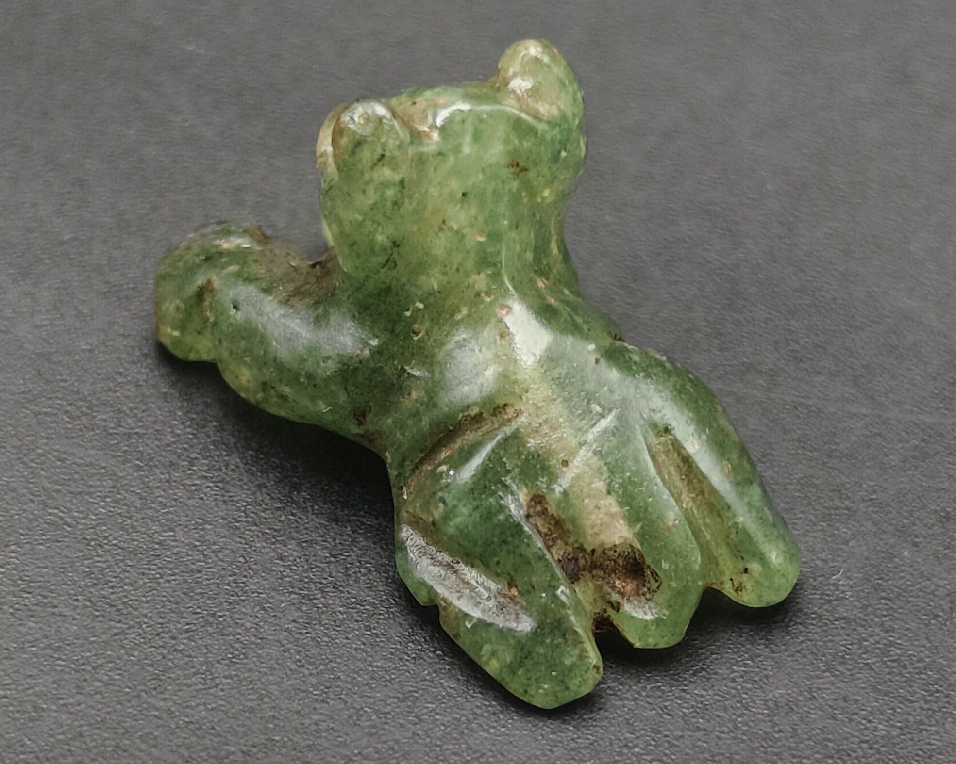 Ancient Egyptian Natural Jade SPHINX TIGER Hand Carved Bead Handmade # ...