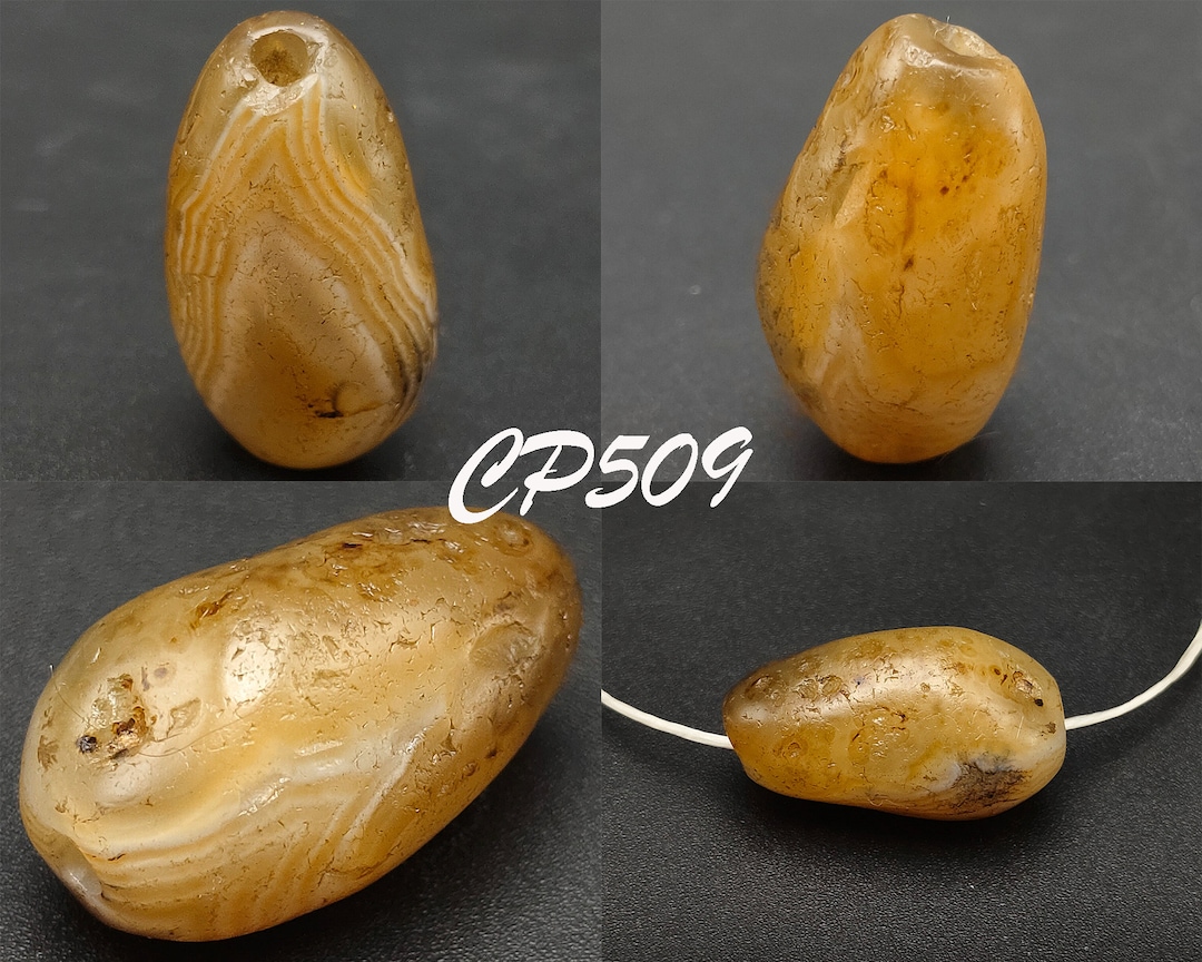 Ancient Bactrian Burmese PYU Culture Stripe Gerco Agate Stone Banded ...