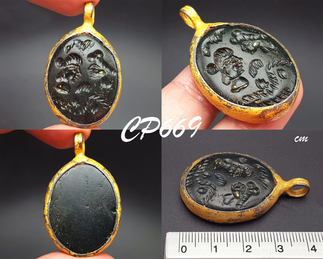 Roman Empire Intaglio Emperor Face Agate Stone Gold Plated Pendant # ...