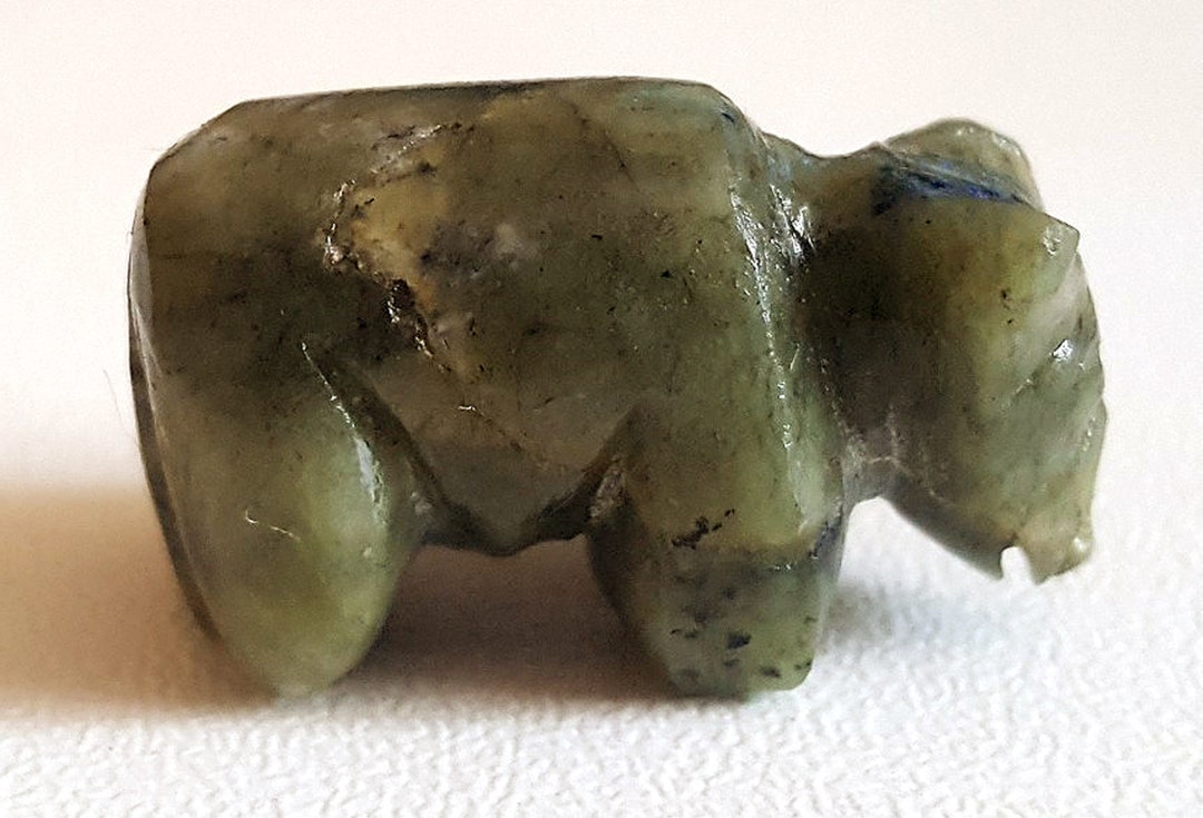 Rare Mayan Culture Style Carve Dark Green Jade Bull Tribal Bead uk488a ...