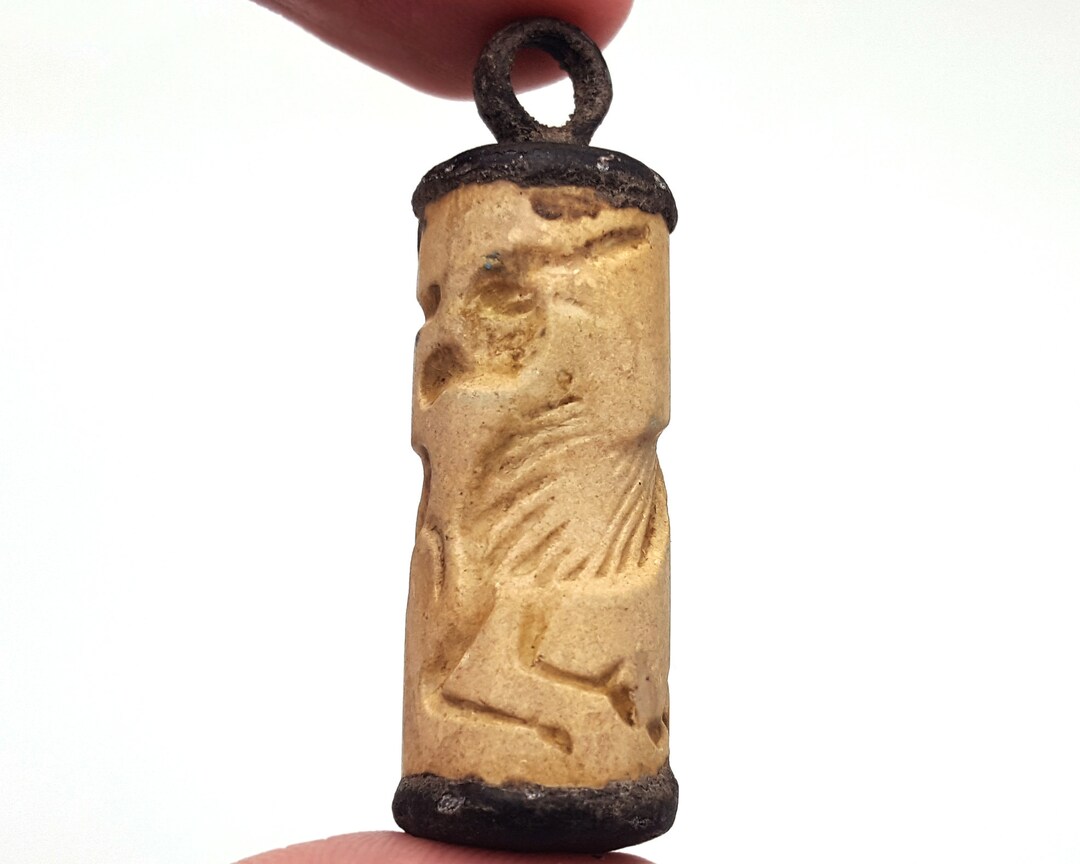 Old Carved Wild Horse Animals Intaglio Carving Stone Seal Cylinder ...