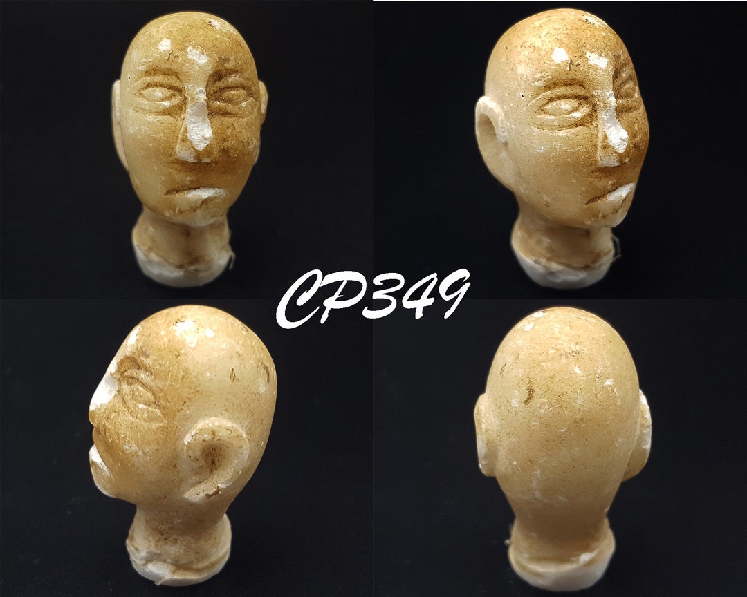 1" Ancient Rare Greco Greek Bactrian Era Male Idol Head Stone Figure ...