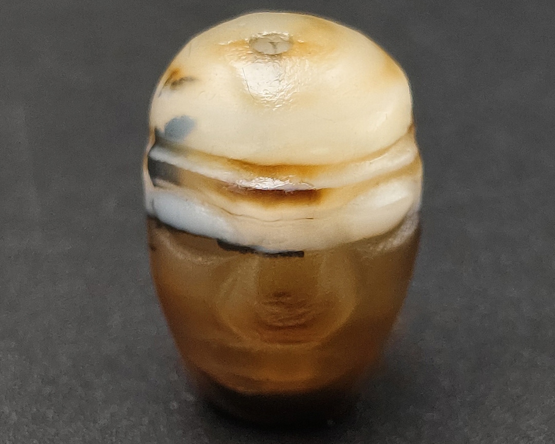 Antique Carved Idol Blind JUSTICE Face Bactrian Agate Bead Pendant # ...