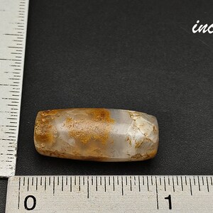 OLD Ancient Roman Bactrian Crystal Quartz Stone Tube Cylinder Bead # ...