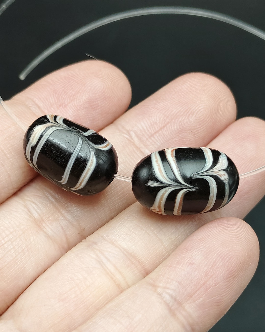 Lot 2 Wonderful Vintage Venetian Islamic Art Black & White ZEBRA ...