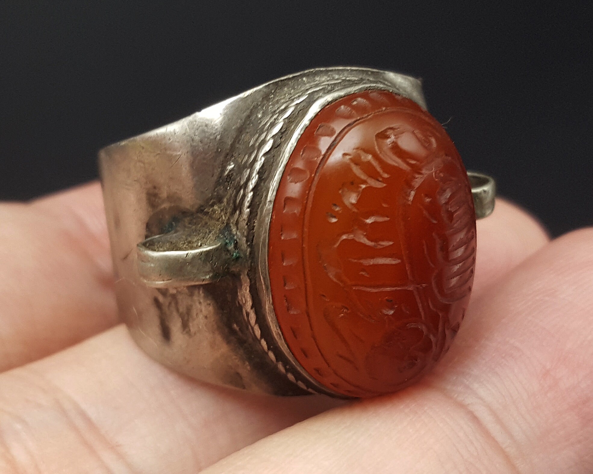 Vintage Middle Eastern Writing Arabic Intaglio Carnelian Stone - Etsy
