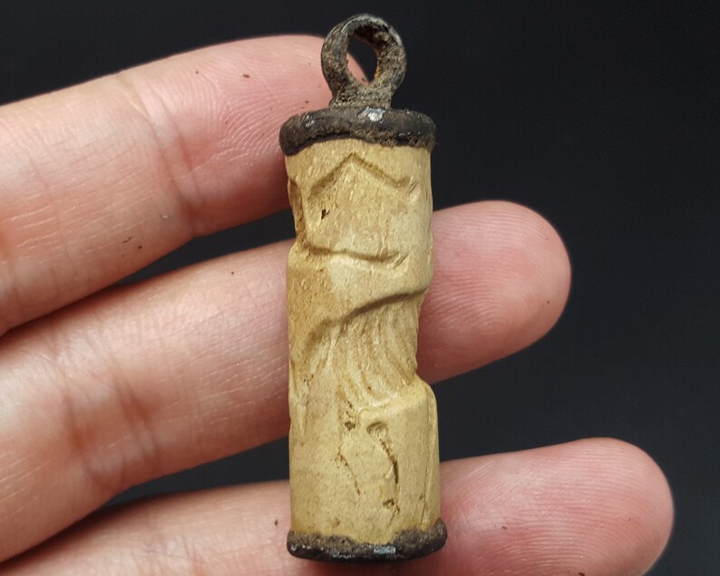 Ancient Roman Stone Carved Wild Deer Animals Intaglio Seal Cylinder ...