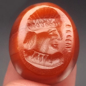 Ancient Carnelian Stone Emperor Face Intaglio Stunning #cp731c - Etsy