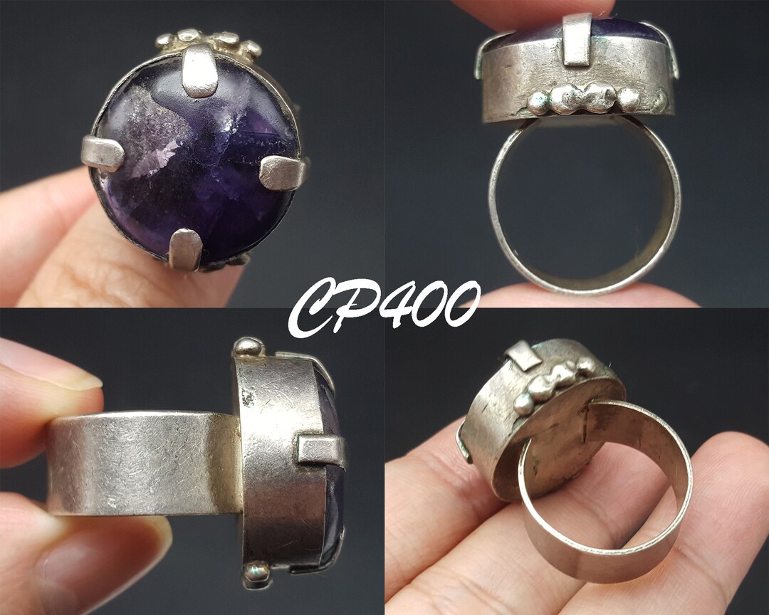 Beautiful Post Medieval Islamic Amethyst Stone Ottoman Silver Ring 9.5 ...