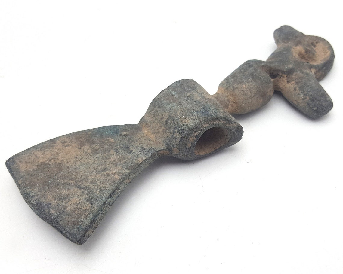 Old Antique Rare Bronze Roman Greek Luristan Socketed Axe Head Tool ...