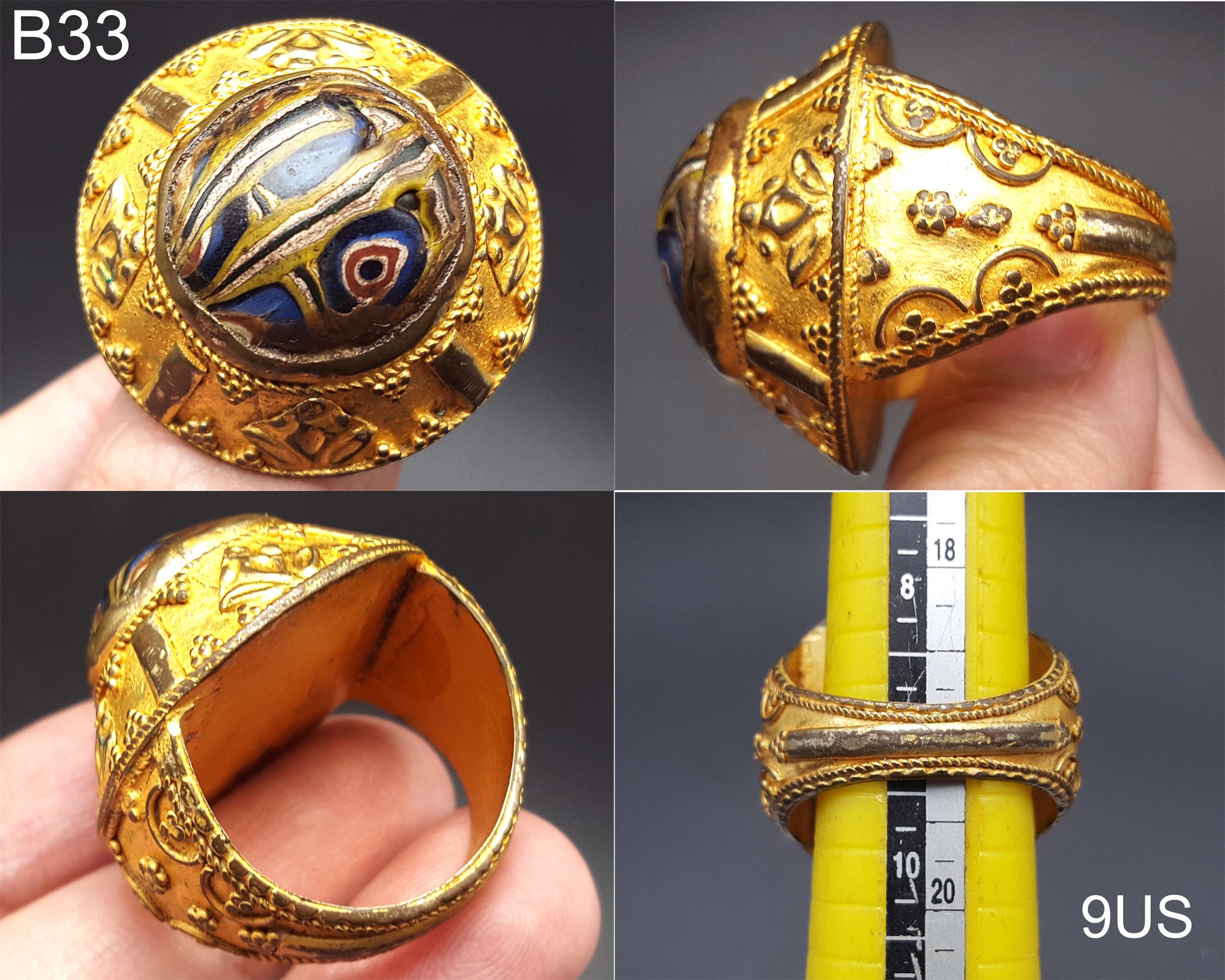 Byzantine Roman Art Seeing Eye Glass Islamic Flora Gold Plated - Etsy