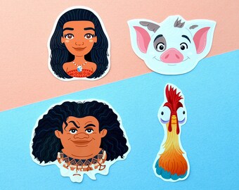 Moana Party Stickers - Etsy UK