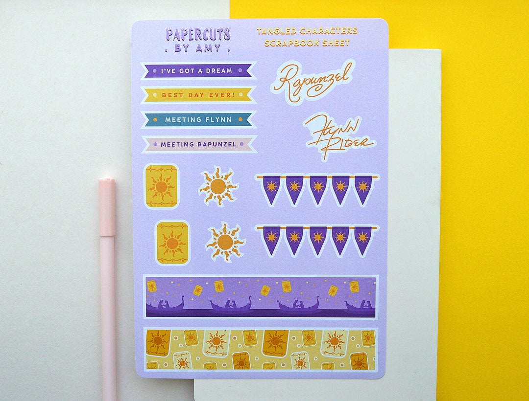 Rapunzel & Flynn Rider A5 Sticker Sheet Character Stickers - Etsy