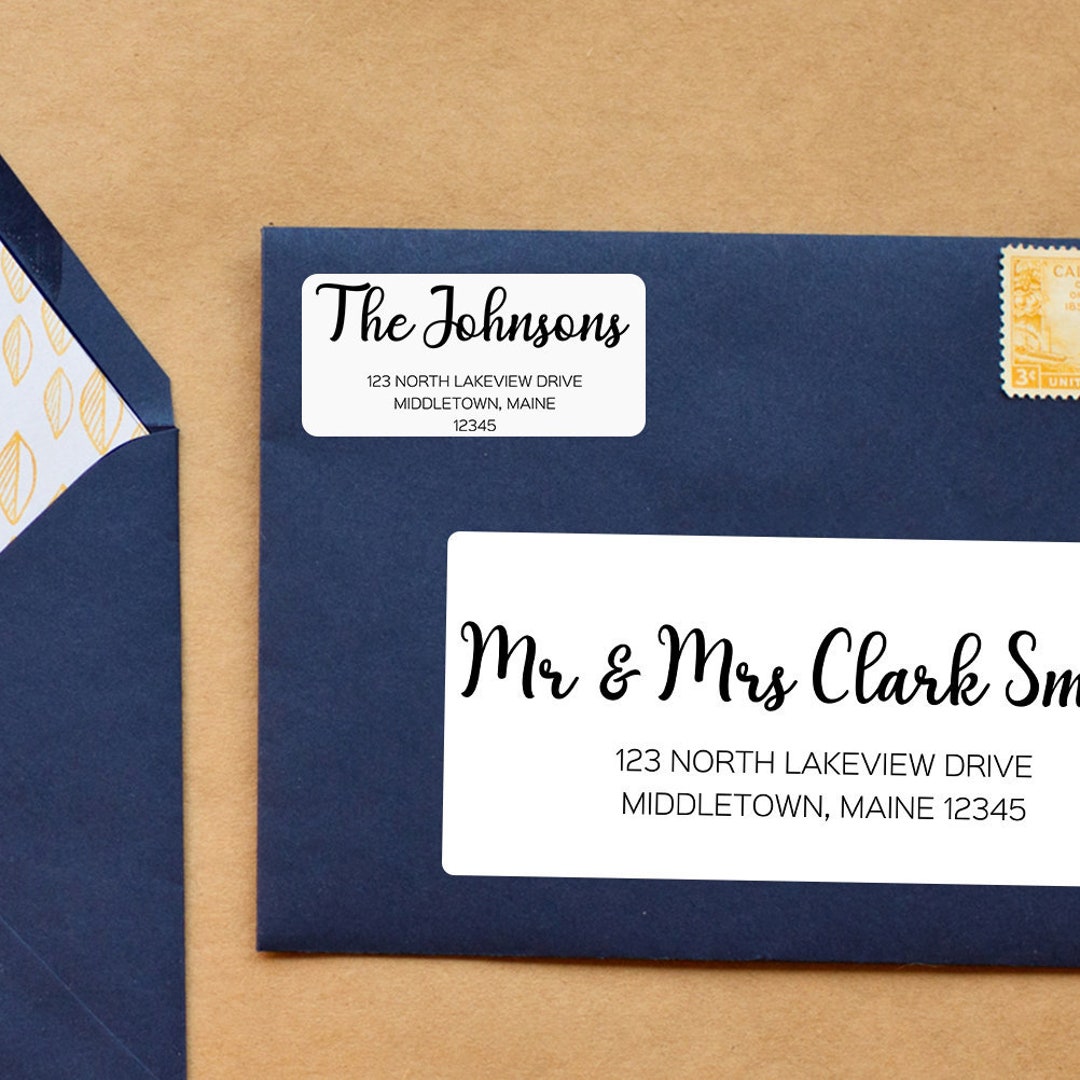 Printable Return Address Label Template, Return Wedding Address Label ...