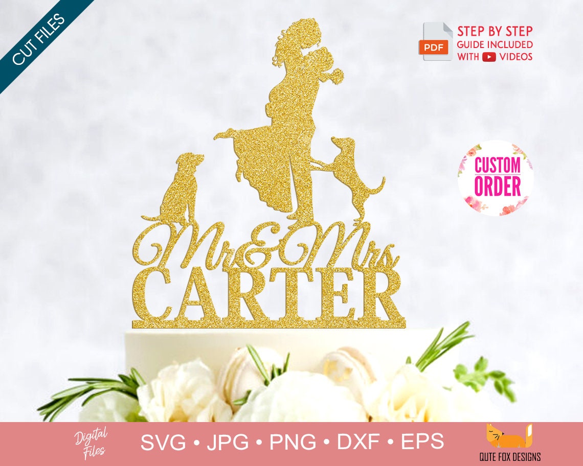 Personalised Cake Topper SVG Custom Wedding Cake Topper SVG | Etsy
