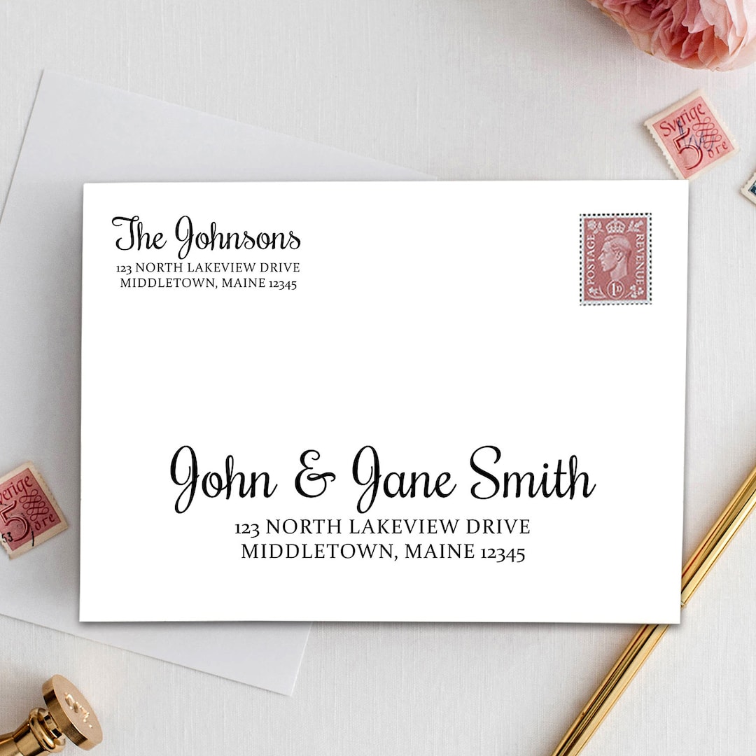 Print at Home RSVP Envelope Address Template, Printable Envelope ...