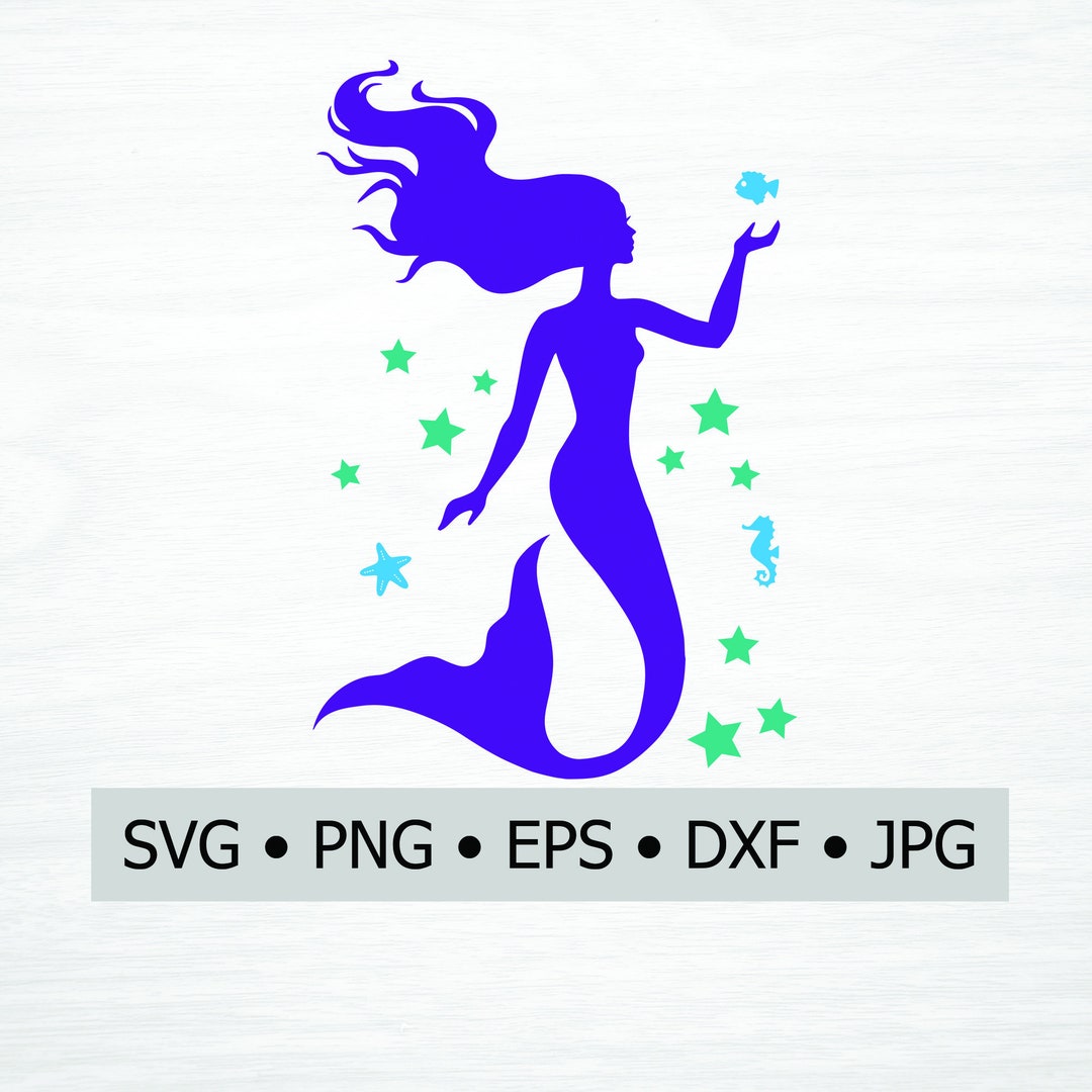 Mermaid SVG EPS PNG Jpg Dwg Digital Download / Digital Vector Clipart ...