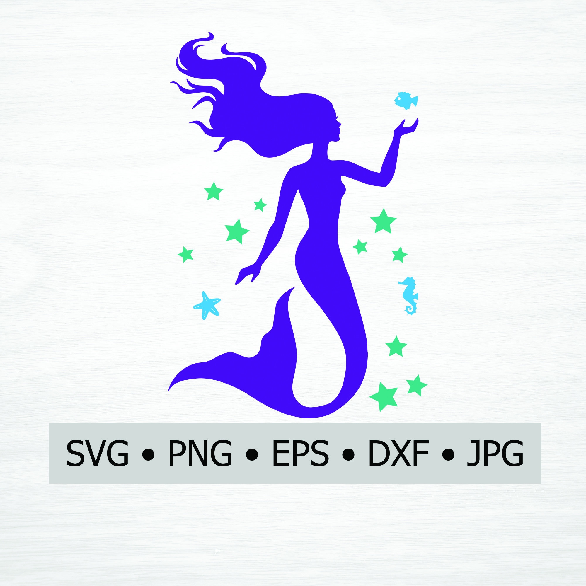 Sirena SVG EPS PNG jpg dwg Digital Descargar / Vector digital - Etsy España