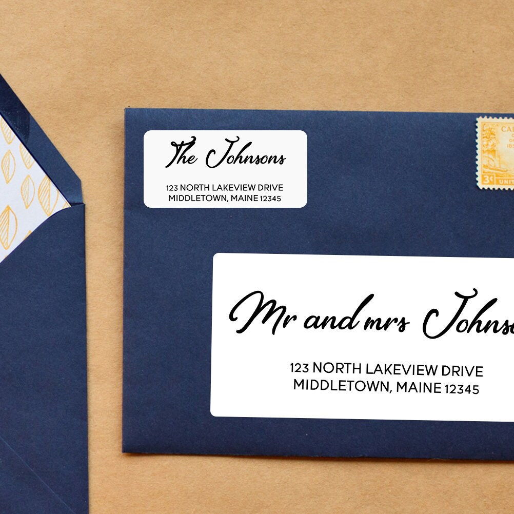Printable Return Address label Template for wedding invitation | Etsy