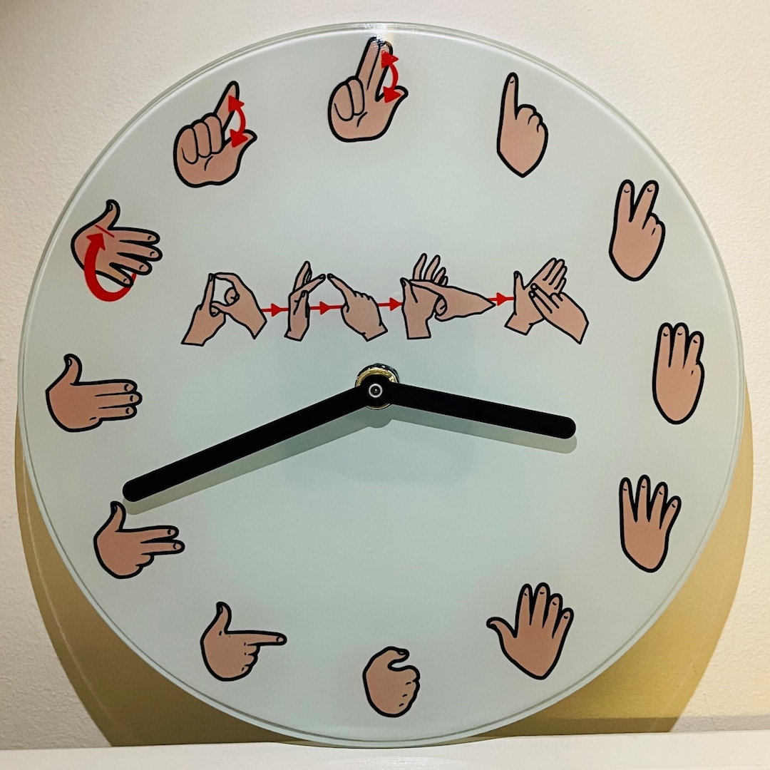 British Sign Language Personalised Clock, BSL Clock - Etsy UK