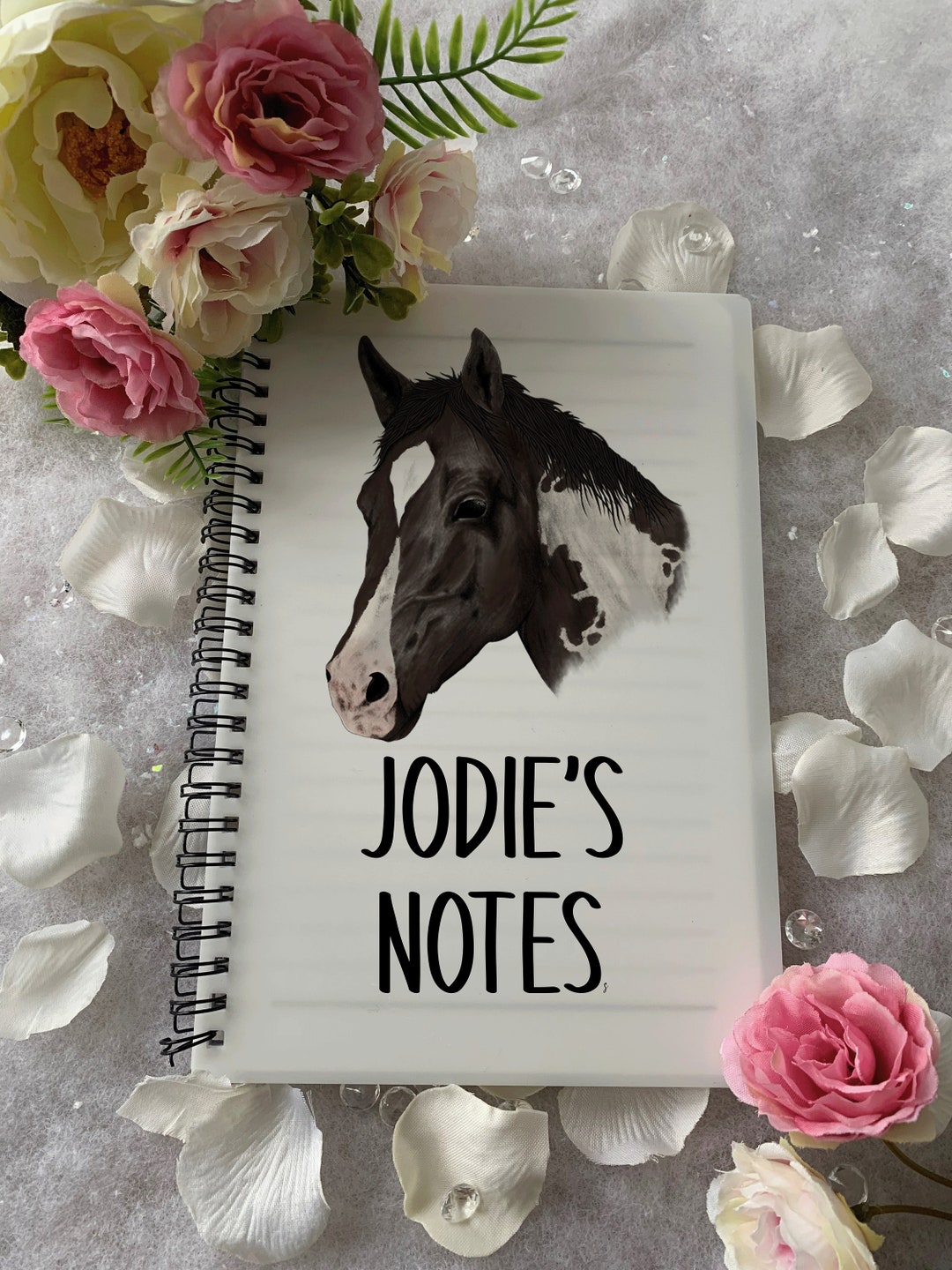 Personalised Horse Notepad, A5 Black Horse Lined Notepad - Etsy UK