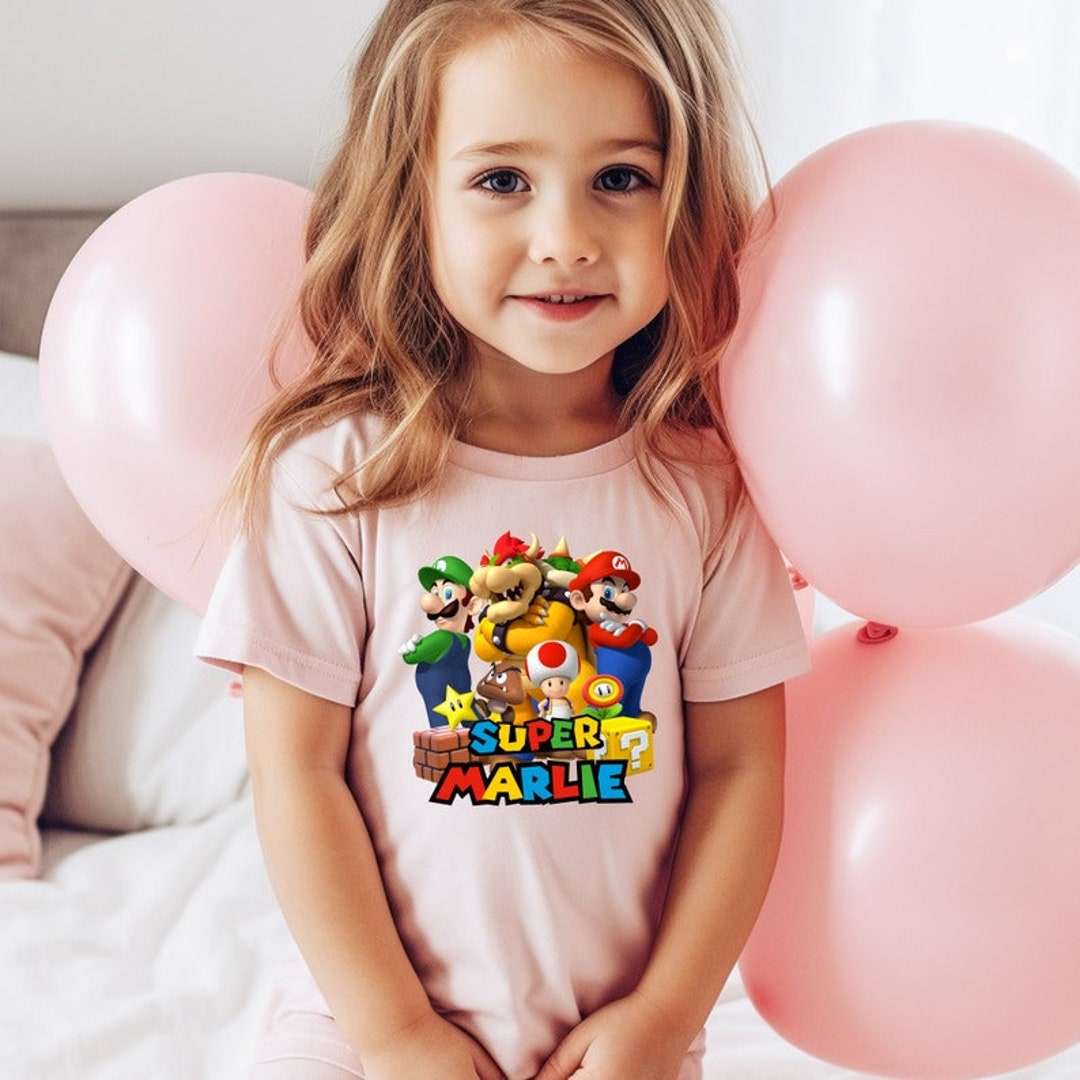 Personalized Super Mario Birthday Shirt, Custom Super Mario Birthday ...