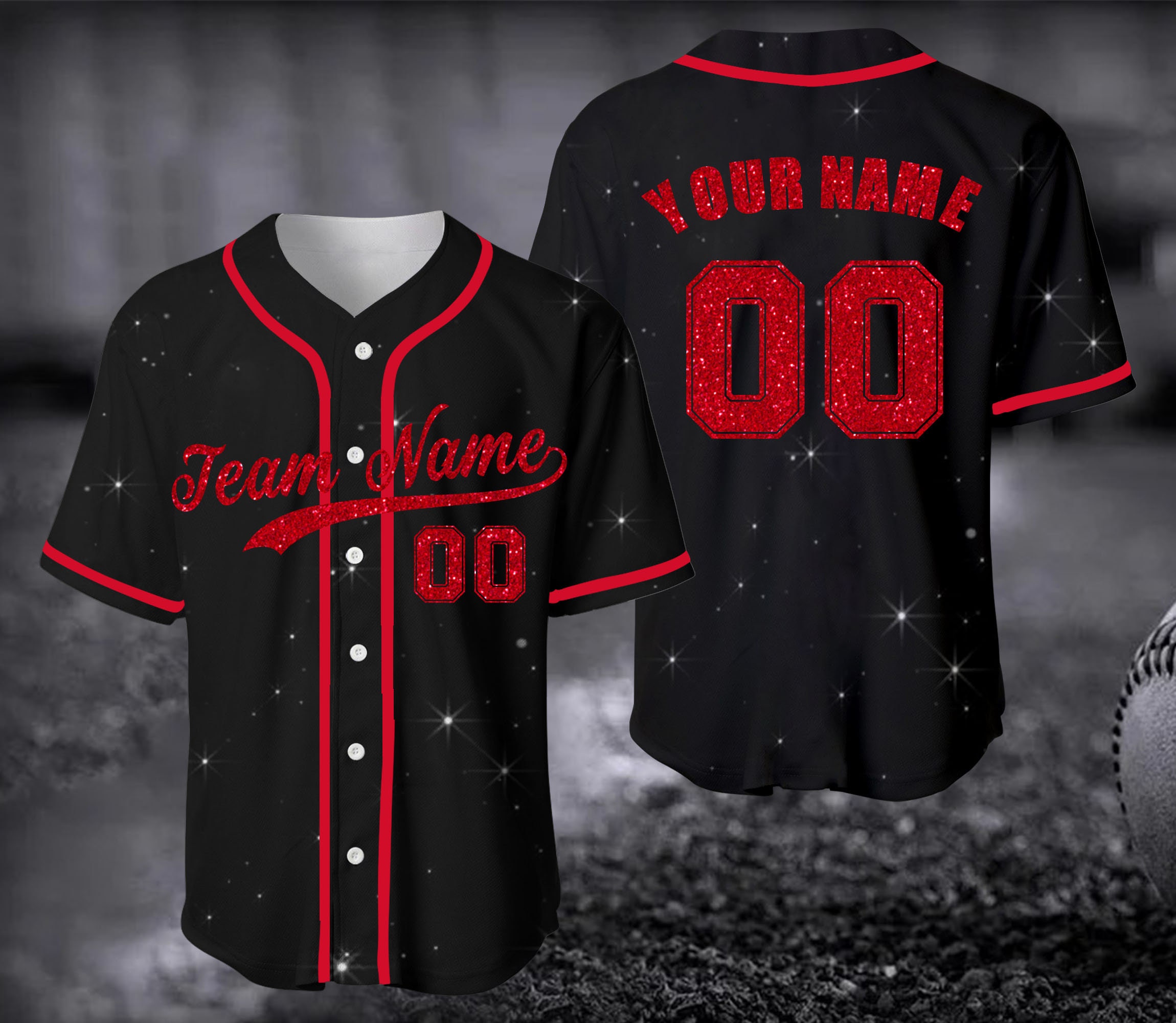 Personalized Team Name Number Baseball Jersey, Custom Baseball Jersey ...