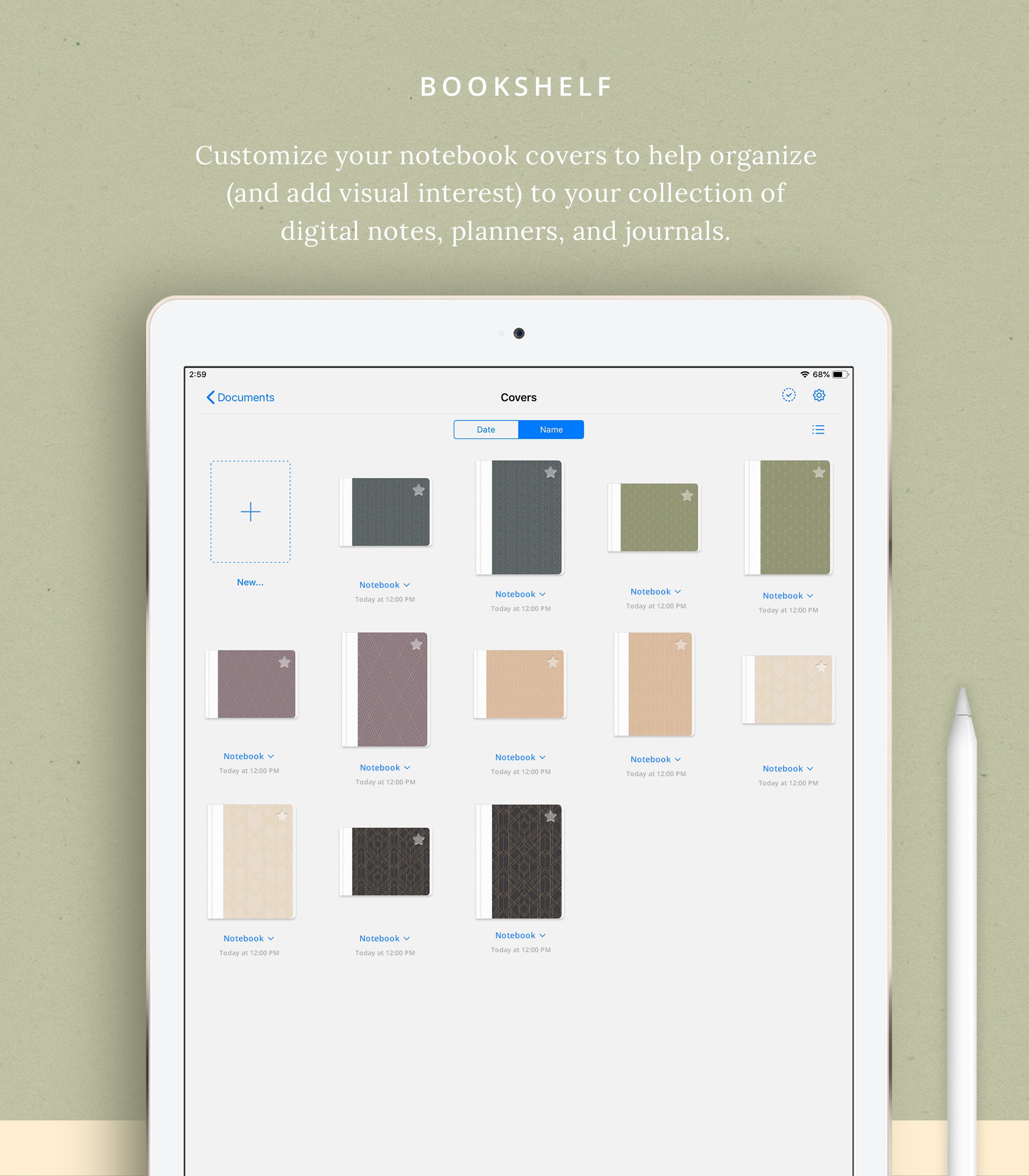 6 Art Deco Digital Notebook Covers for Goodnotes | Etsy