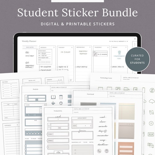 Student Digital Sticker Bundle Printable Digital Stickers - Etsy
