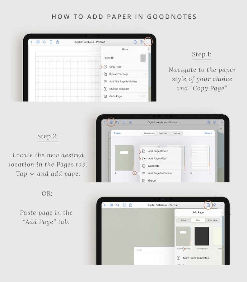 Pastel Digital Notebook Template – 5-tab Hyperlinked Organizer (digital ...