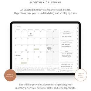 Undated Digital Academic Planner: Student iPad Agenda (digital Download ...
