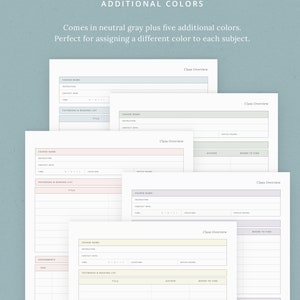 Student Organizer Printables for Back to School - Class Planner With ...