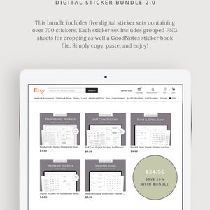 Digital Sticker Bundle 2.0 - Digital Stickers for Productivity, Self ...