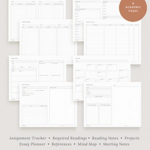 Undated Digital Academic Planner: Student iPad Agenda (digital Download ...