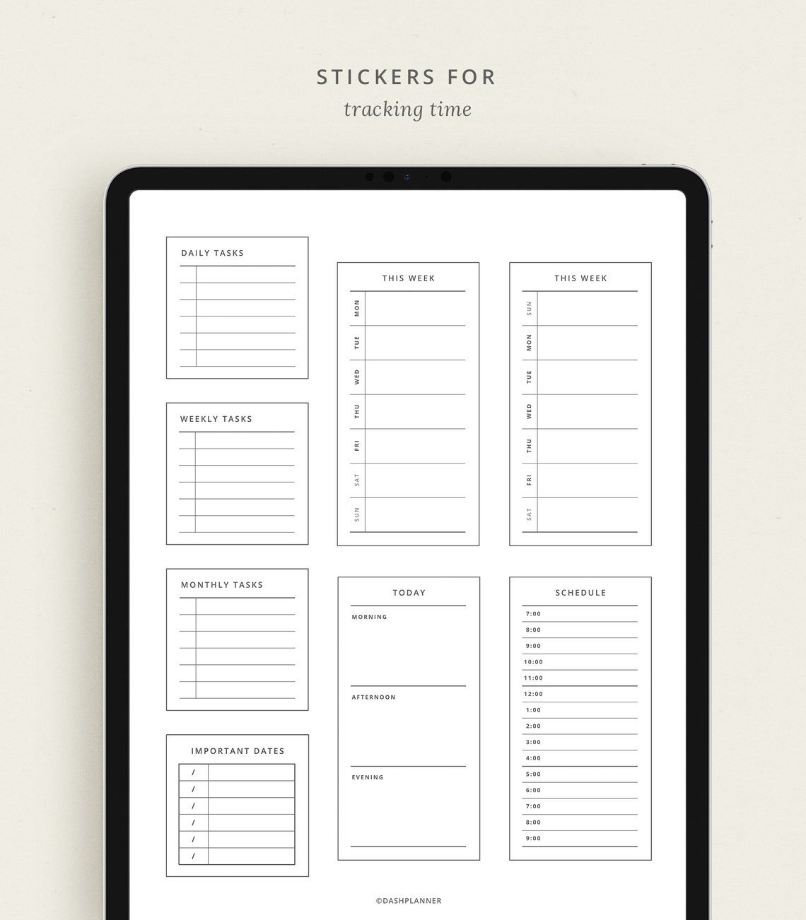 Planning Digital Stickers - Planner Cards for Goodnotes - Minimalist ...