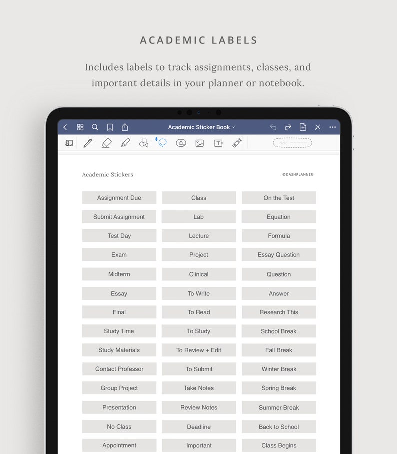 Academic Digital Stickers Smart Stickers for Students - Etsy