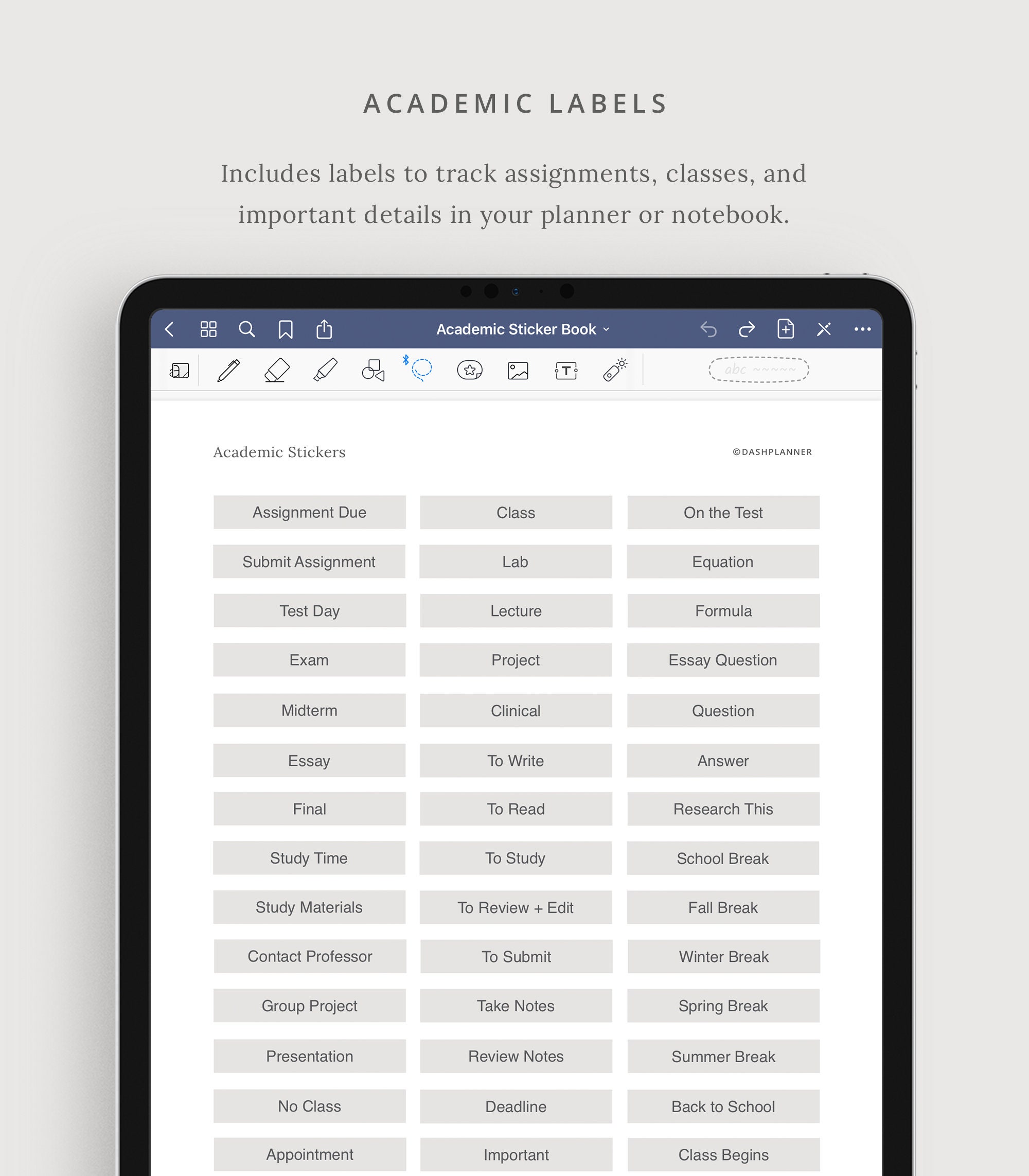 Academic Digital Stickers Smart Stickers for Students - Etsy