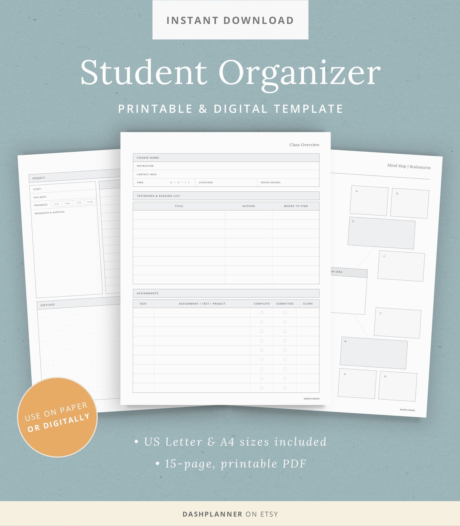 Student Organizer Printables for Back to School Class - Etsy