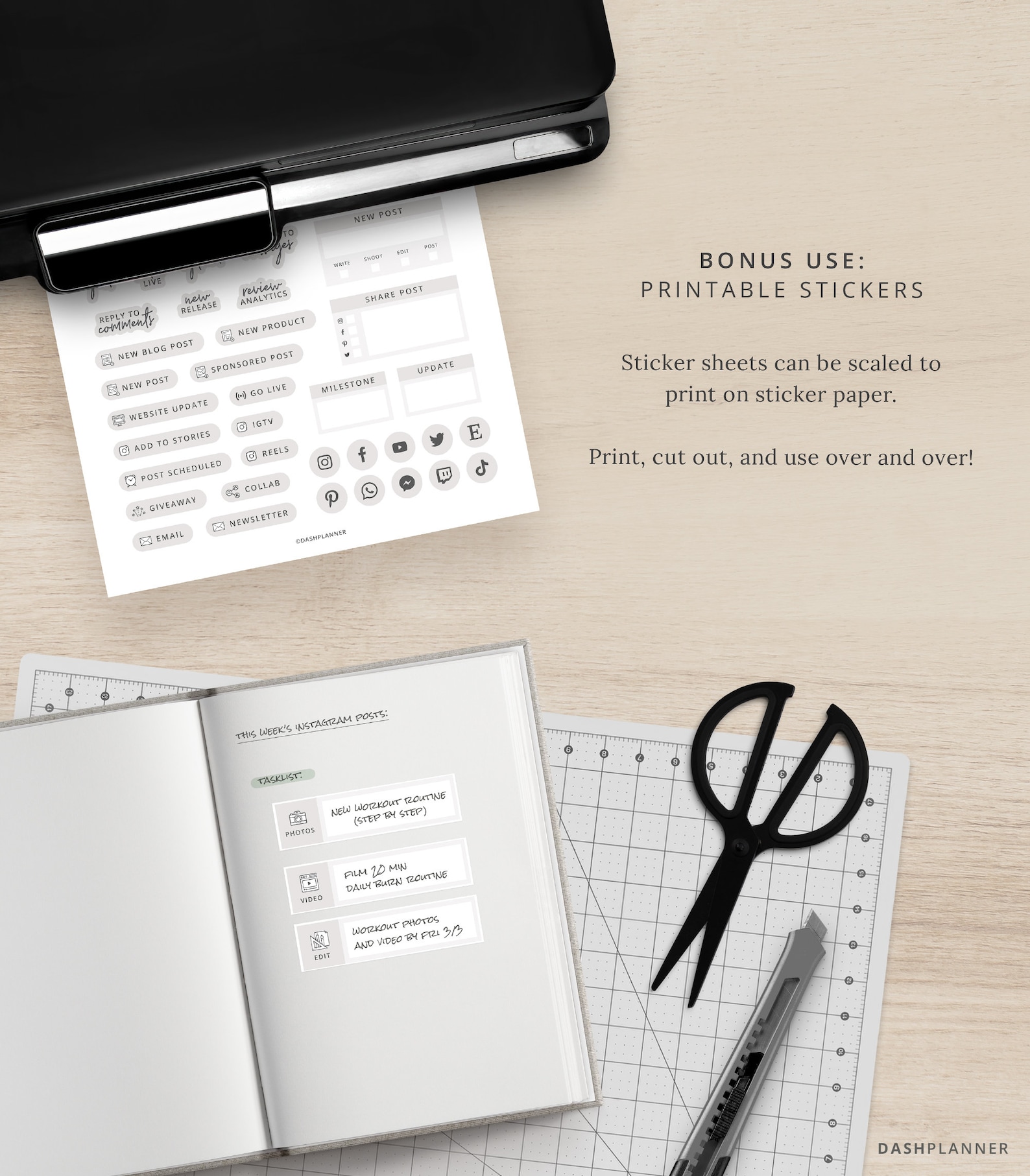 Content Creator Digital Stickers for Social Media Planning - Etsy