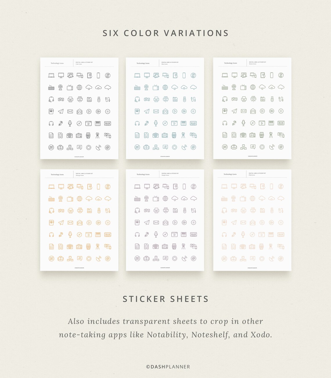 Technology Digital Stickers Goodnotes Sticker Book Office - Etsy