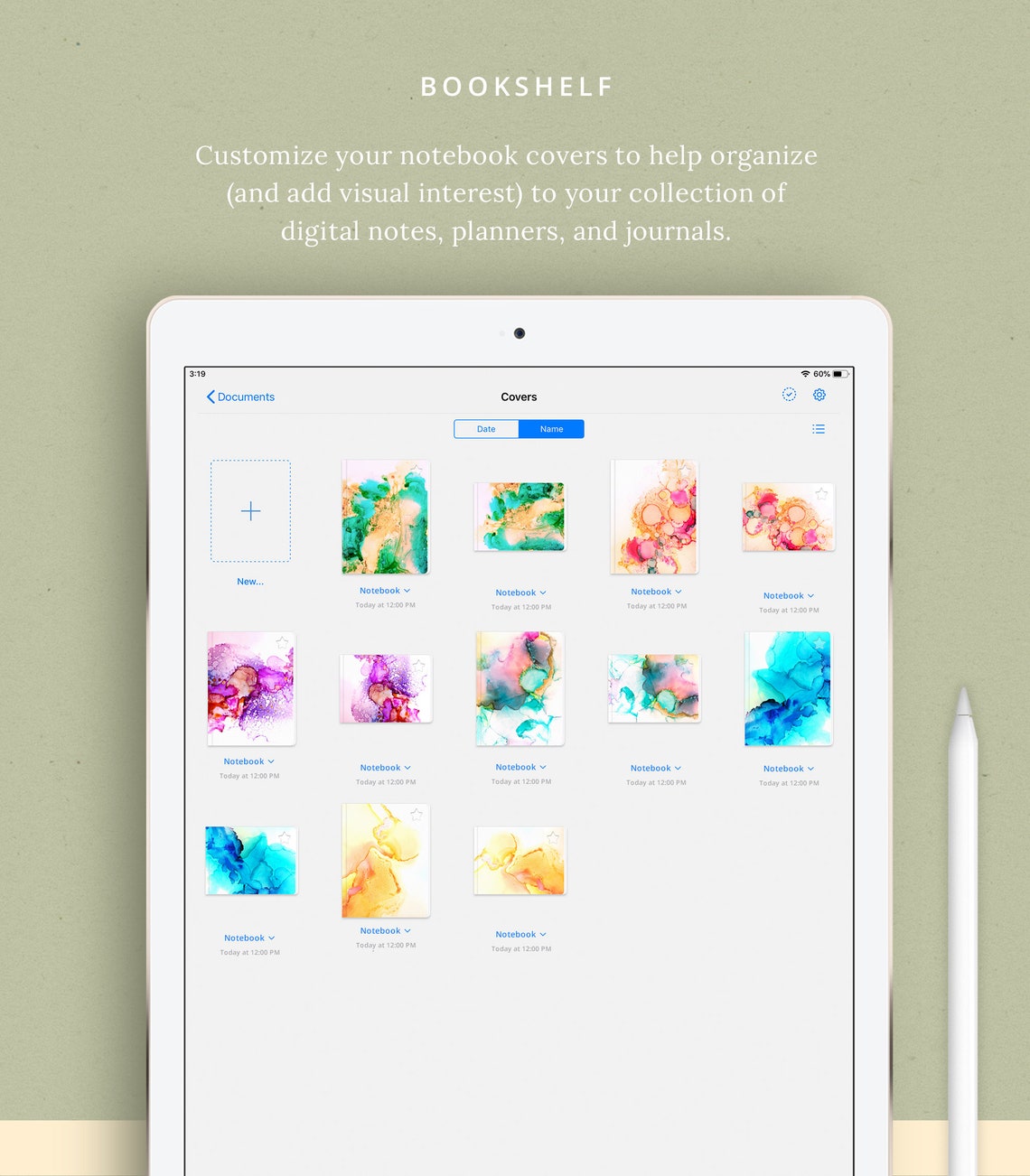 6 Watercolor Digital Notebook Covers for Goodnotes - Etsy