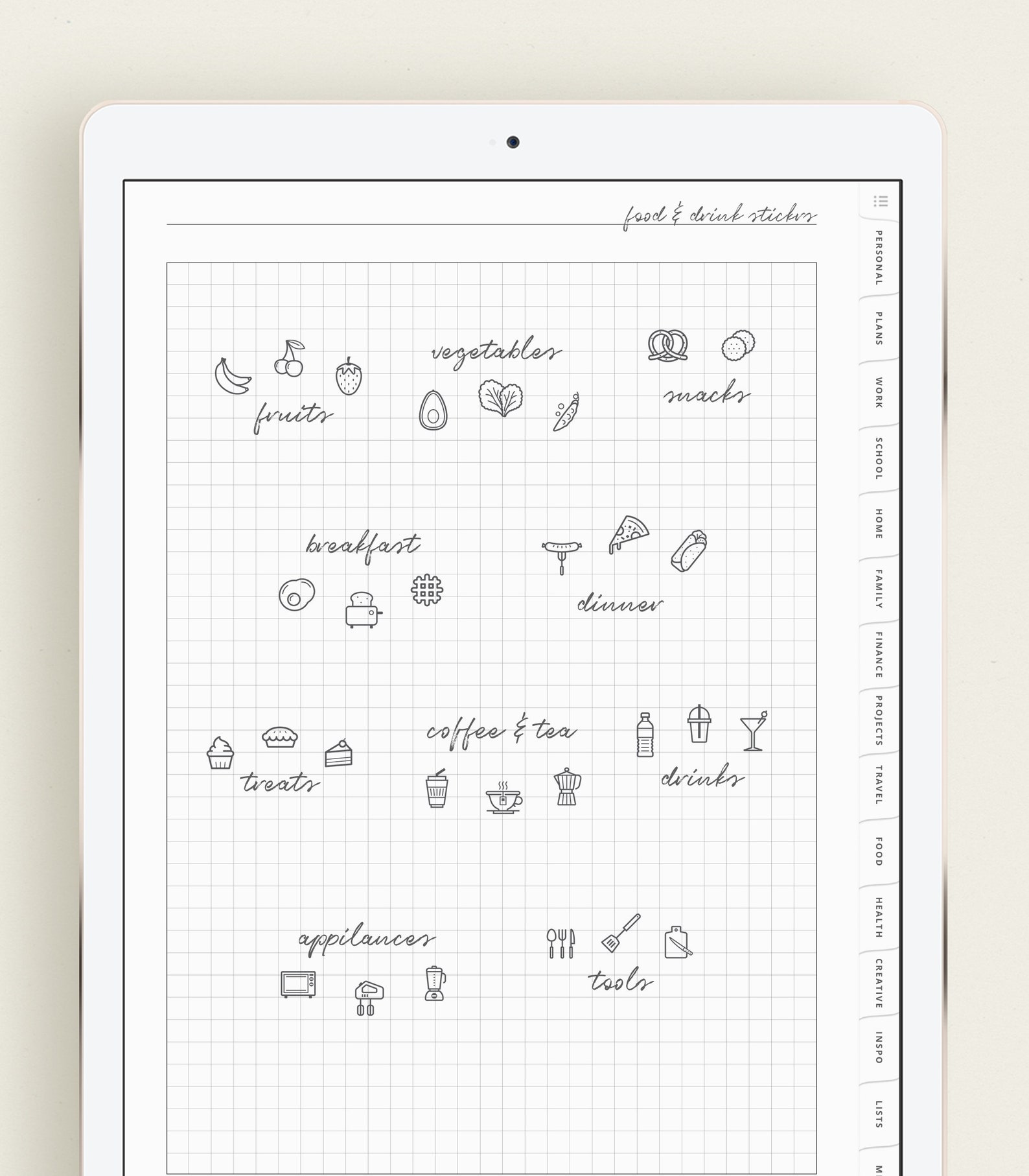 Food & Drink Digital Stickers for Goodnotes Sticker Book - Etsy